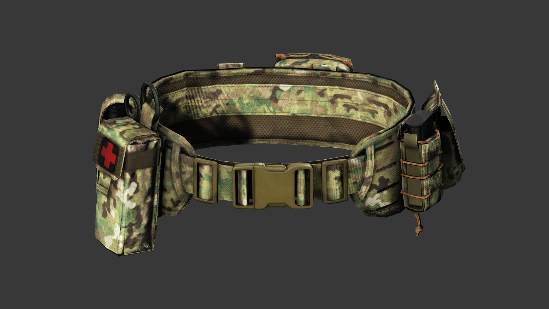 3D Tactical Camo Combat Belt - Game Ready 3D Model Model - TurboSquid ...