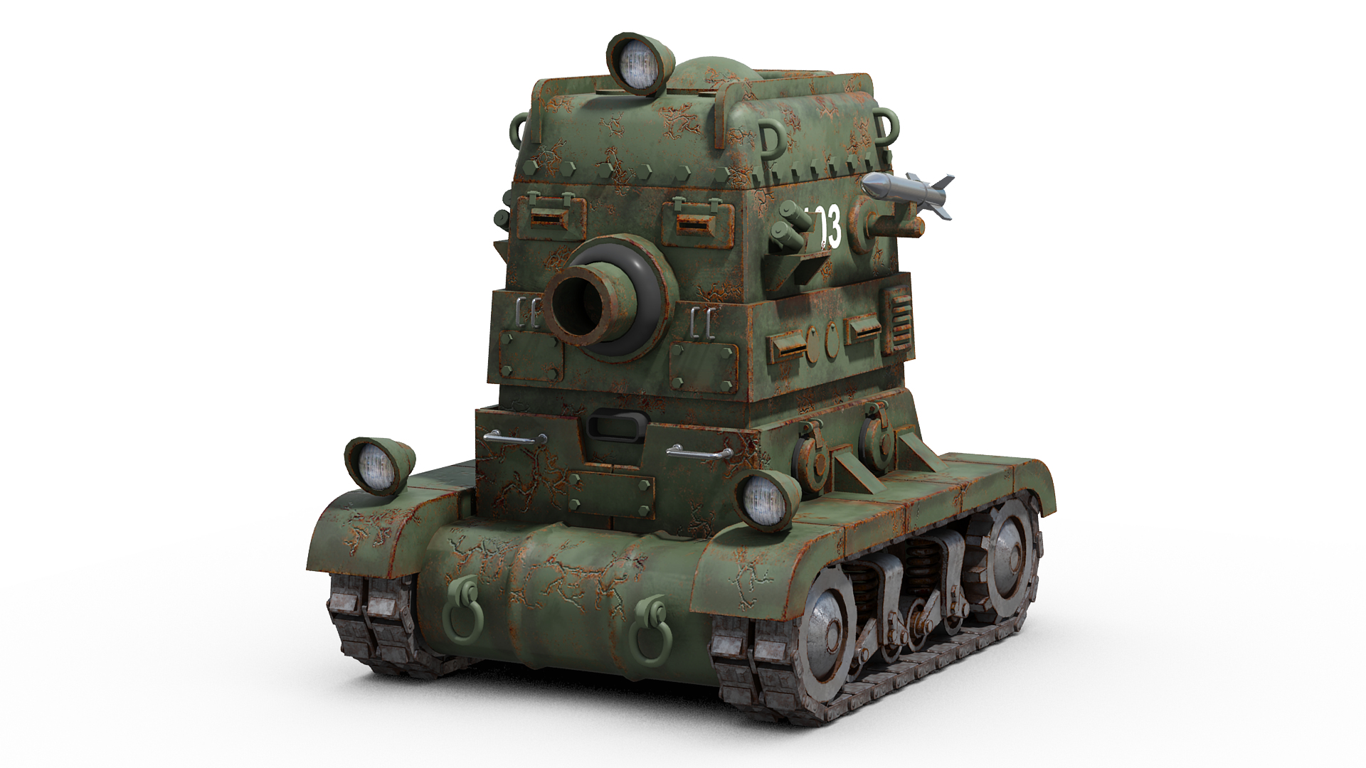 Cartoon Tank 3D - TurboSquid 1873649