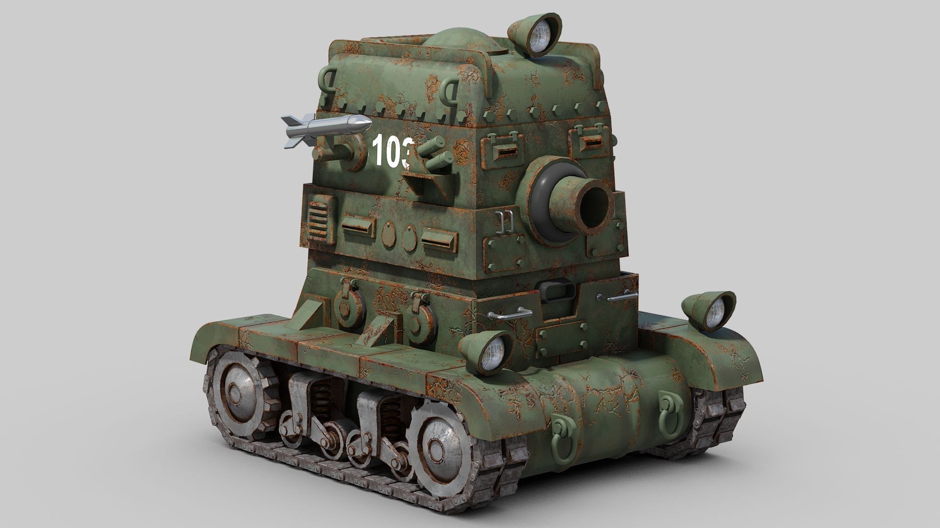 Cartoon Tank 3D - TurboSquid 1873649