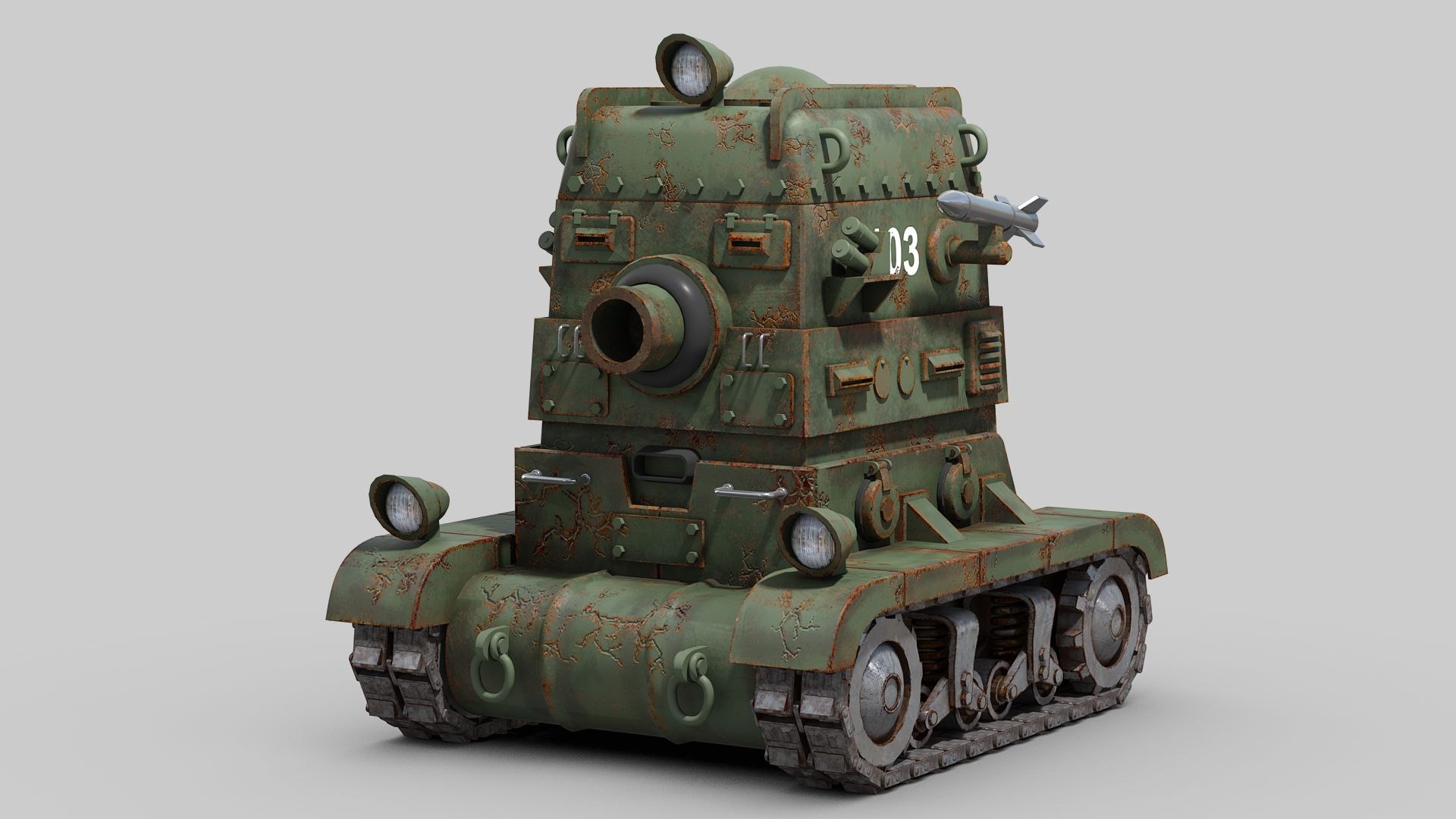 Cartoon Tank 3D - TurboSquid 1873649