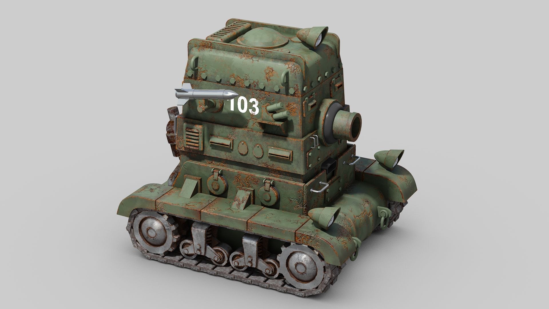 Cartoon Tank 3D - TurboSquid 1873649
