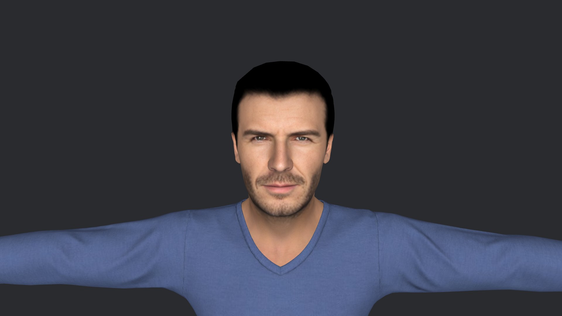 3D David Beckham Hyper Realistic Full Body Fully Rigged Character ...