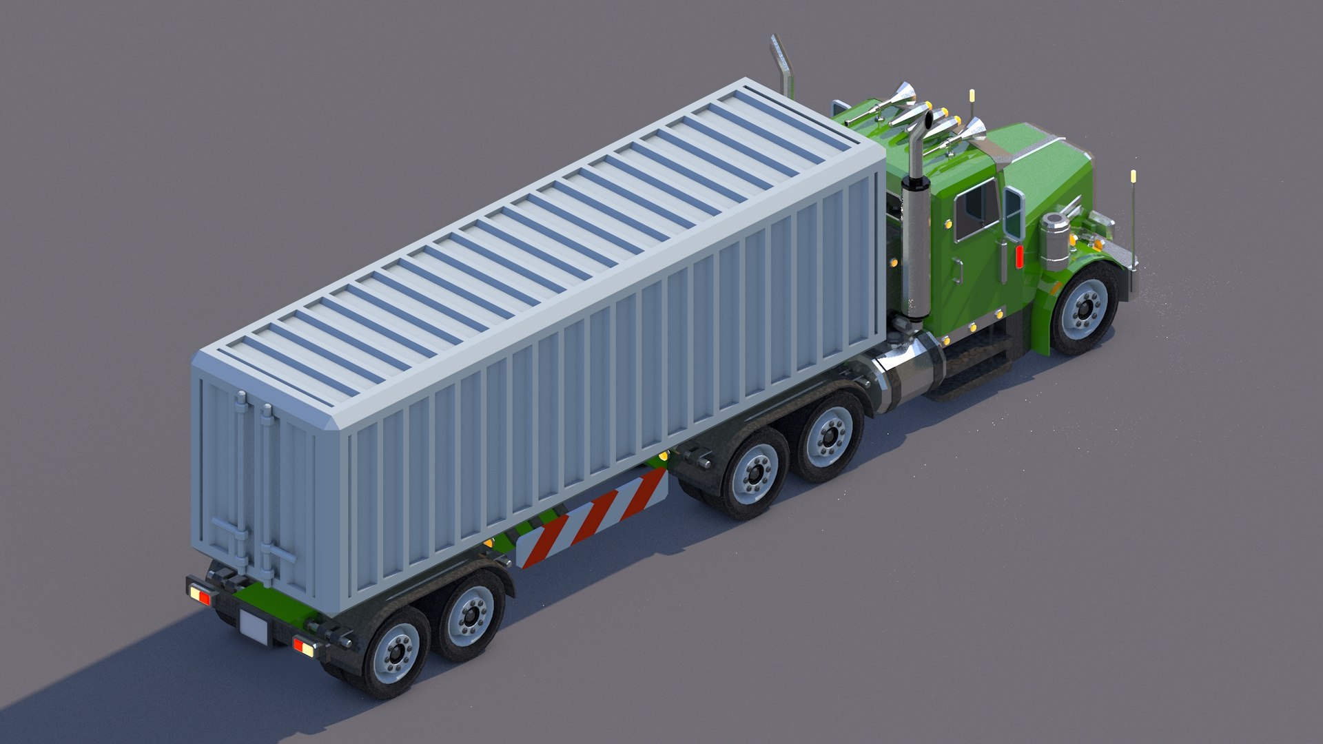 American Container Truck Model Model - TurboSquid 2155006