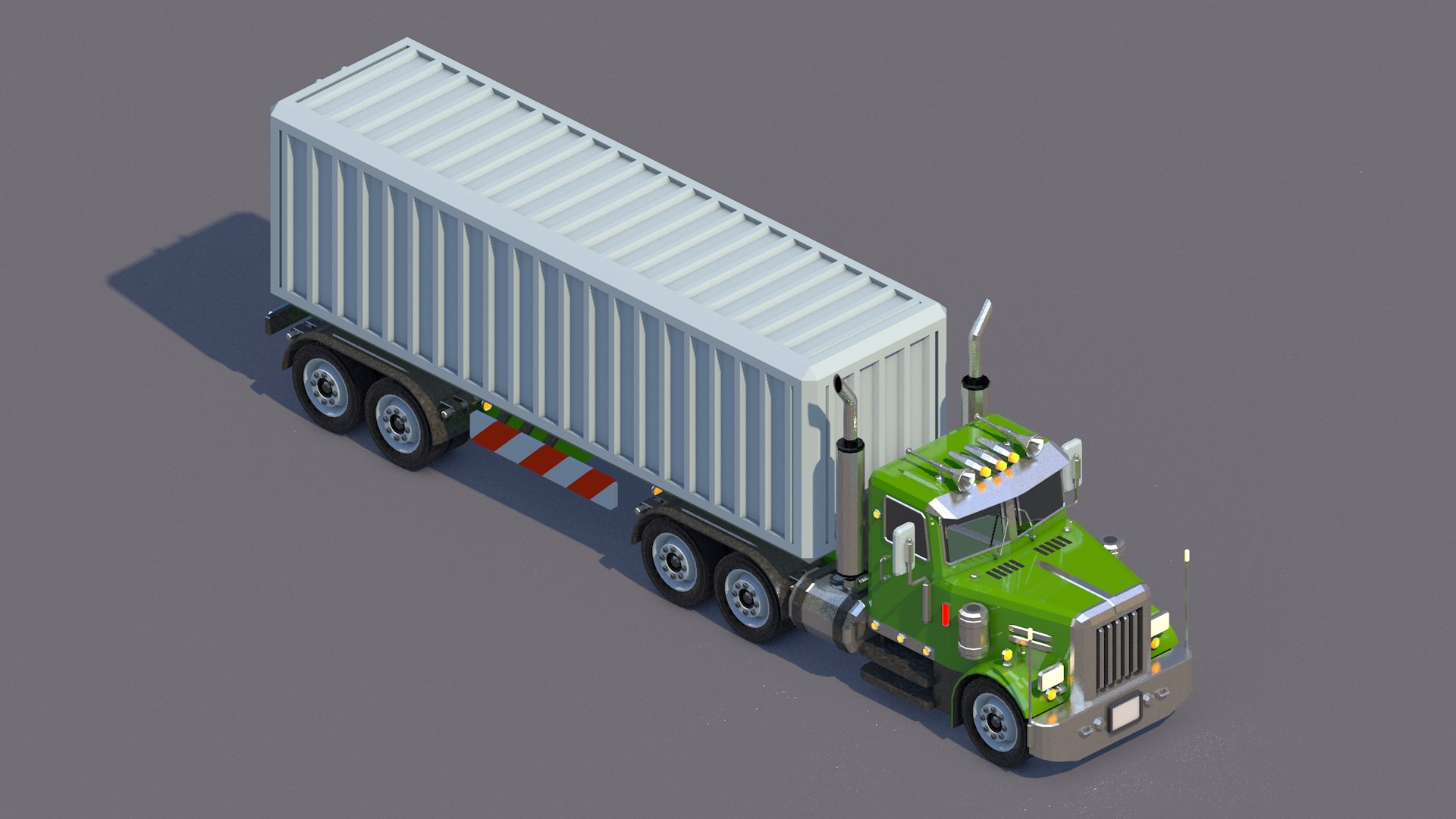 American Container Truck Model Model - TurboSquid 2155006