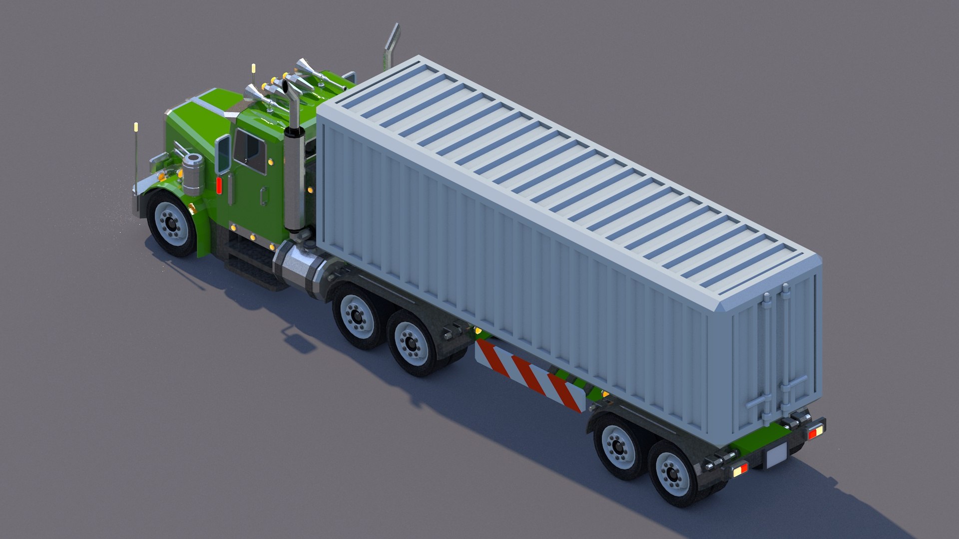 American Container Truck Model Model - TurboSquid 2155006