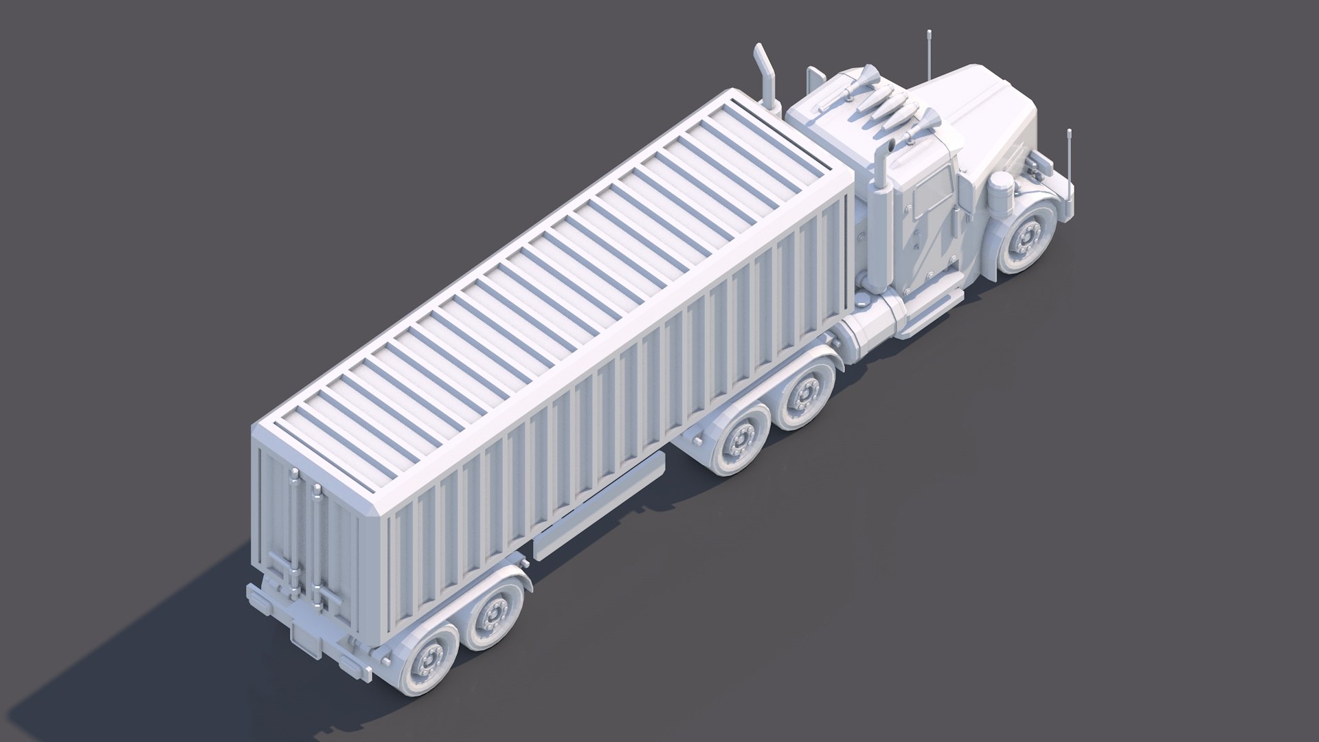 American Container Truck Model Model - TurboSquid 2155006