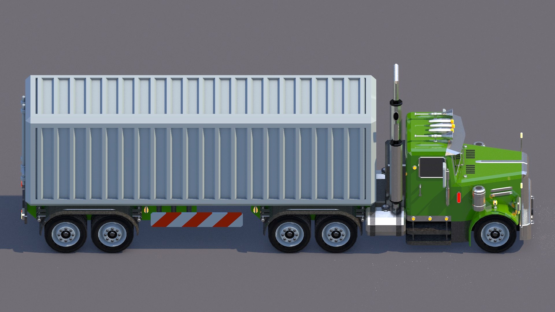 American Container Truck Model Model - TurboSquid 2155006