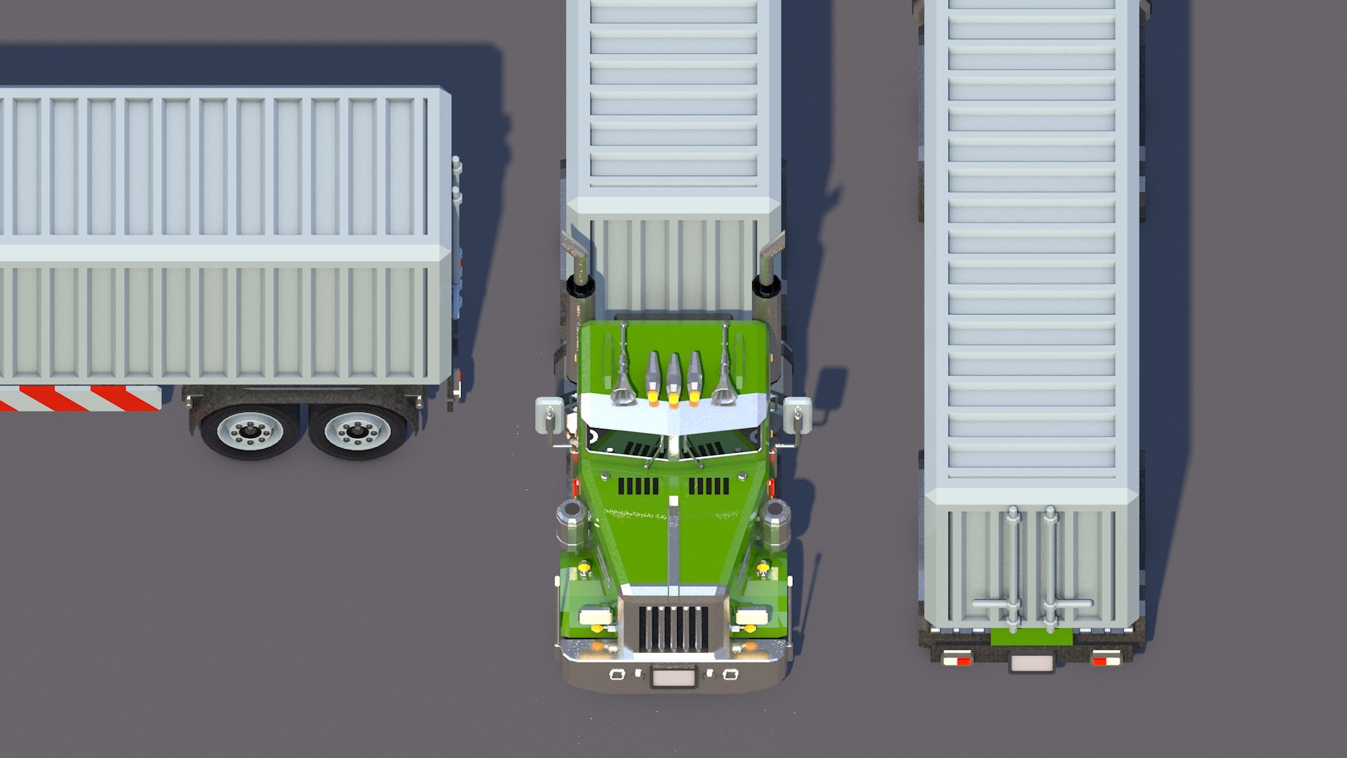 American Container Truck Model Model - TurboSquid 2155006