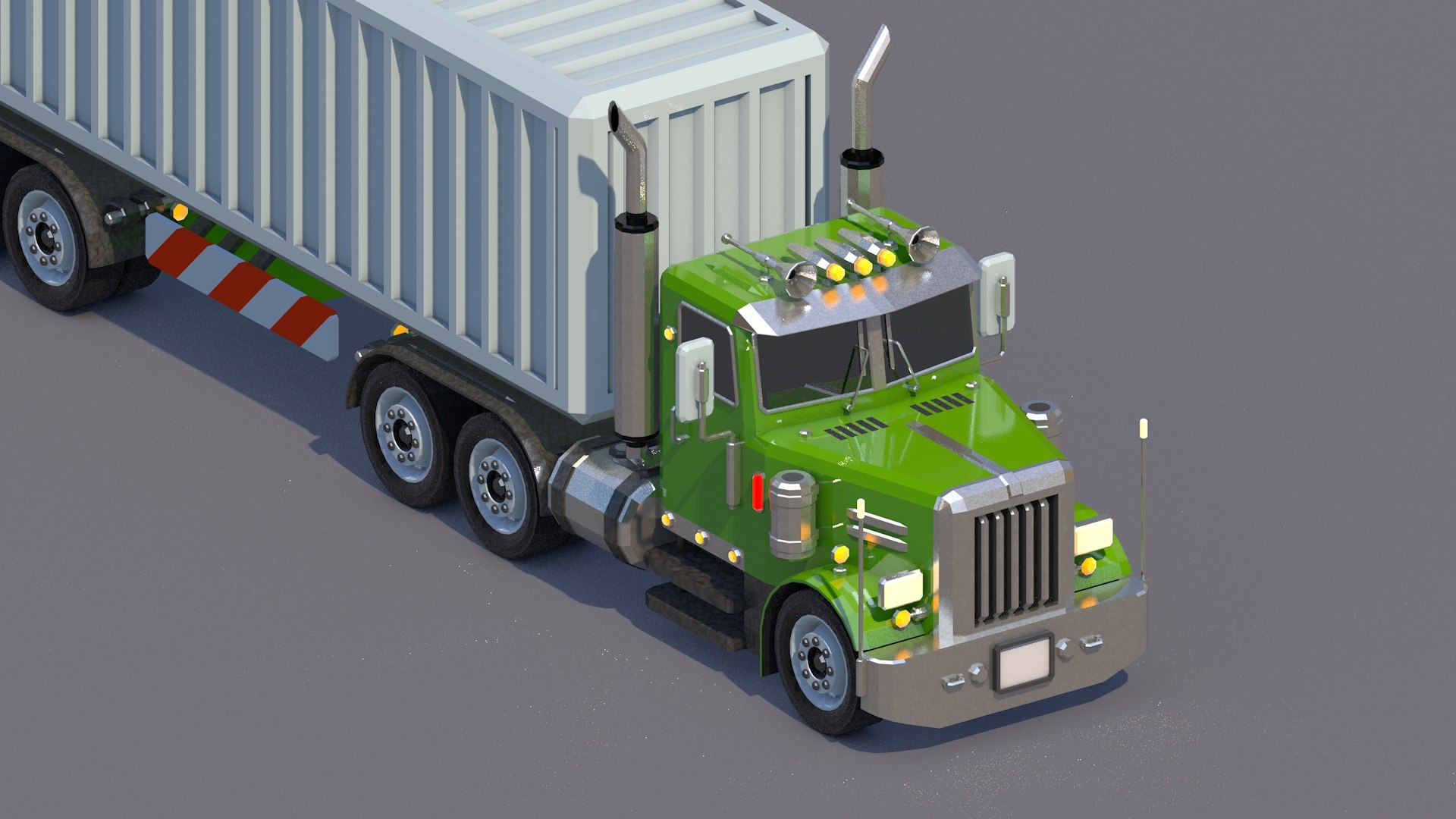 American Container Truck Model Model - TurboSquid 2155006