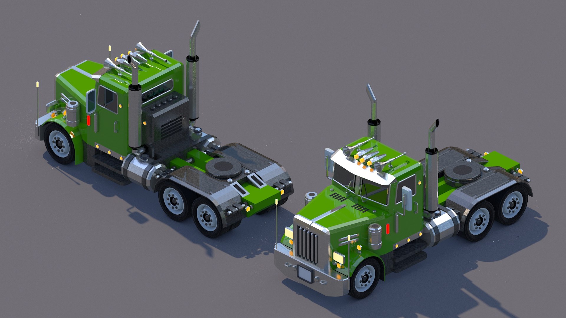 American Container Truck Model Model - TurboSquid 2155006