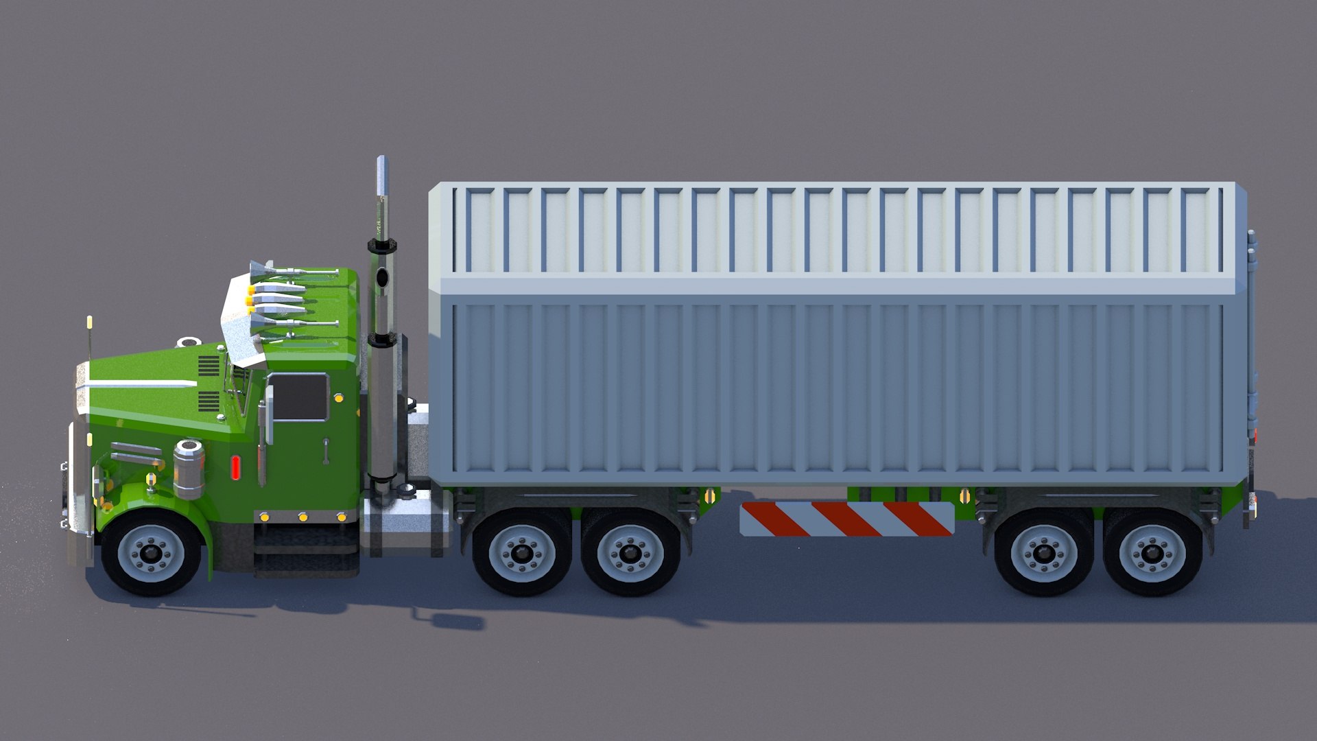 American Container Truck Model Model - TurboSquid 2155006