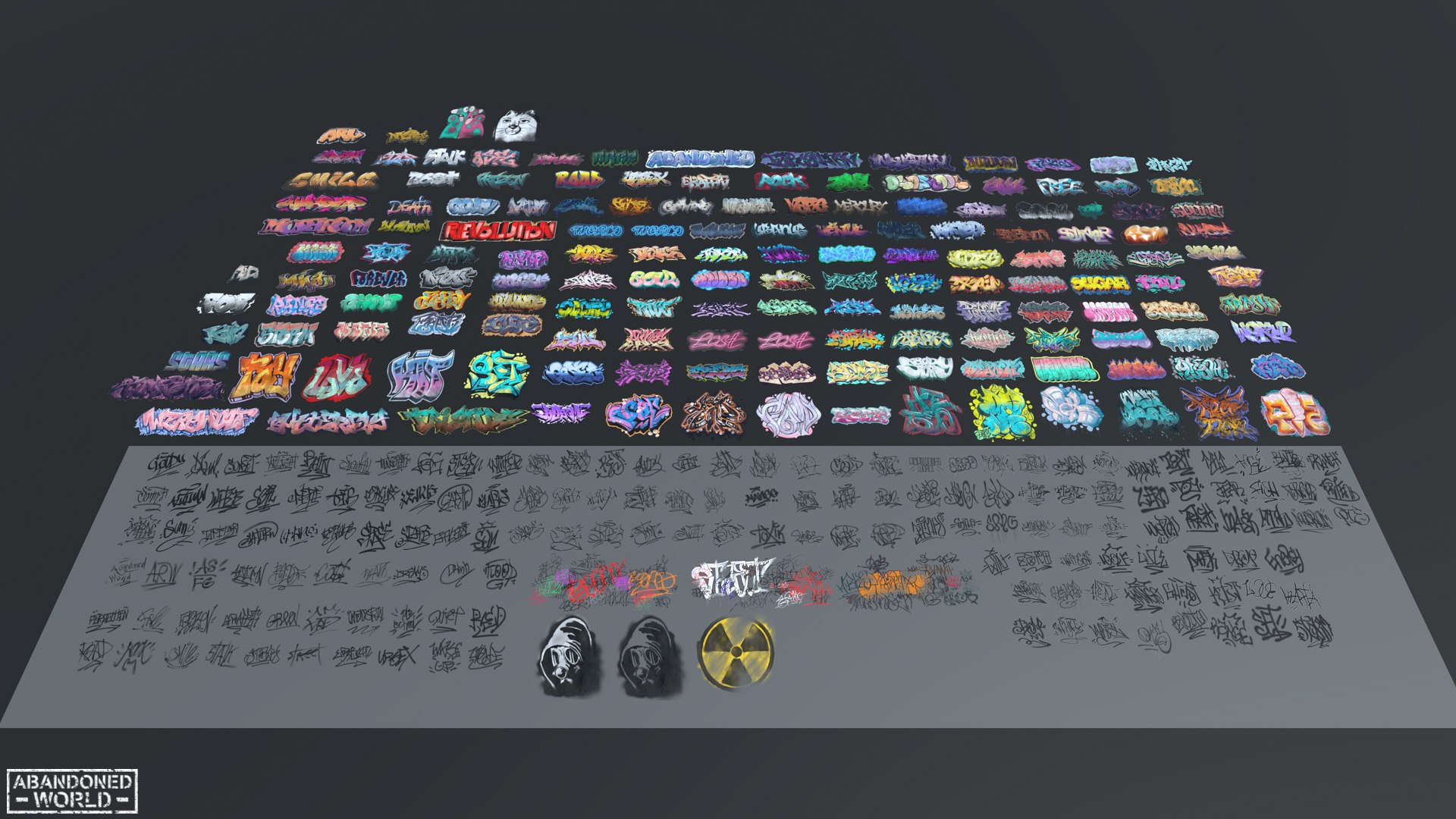 Graffiti Pack Decals 5 In 1 For UE4 And Unity 3D - TurboSquid 1925863