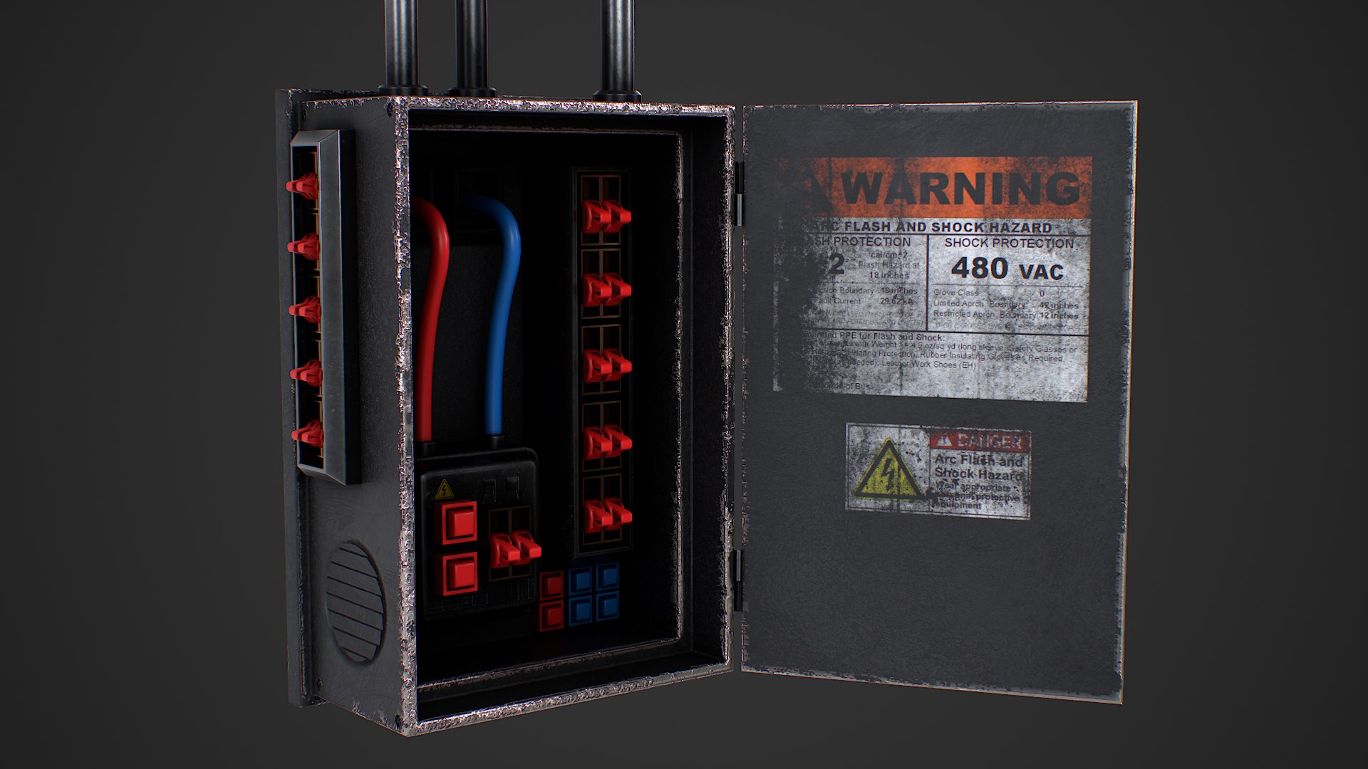 3D Main Power Switch Box Closed Model - TurboSquid 2096969
