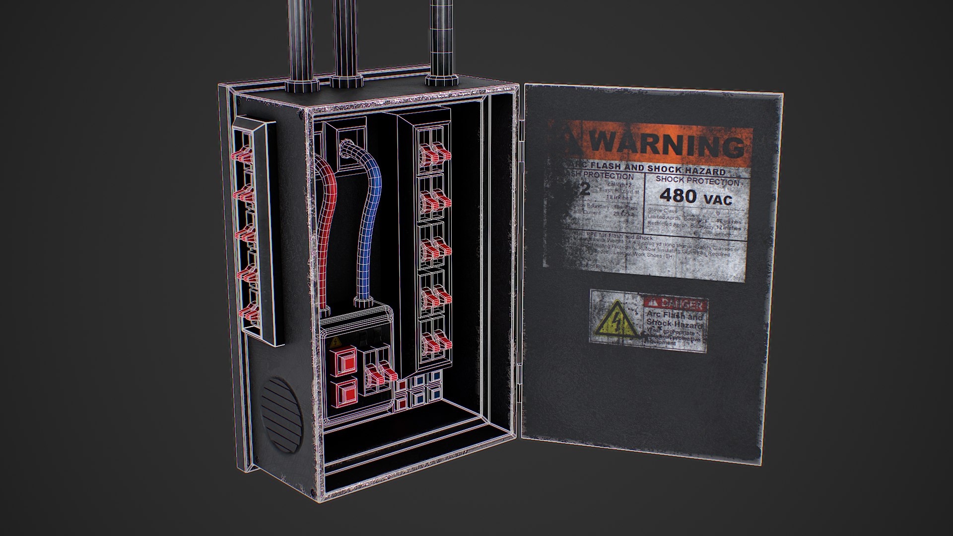 3D Main Power Switch Box Closed Model - TurboSquid 2096969