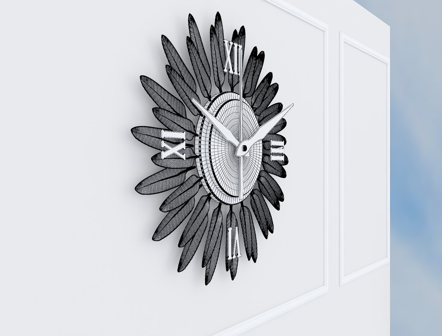 Decorative Metal Clock Plants With Gold M9 3D Model - TurboSquid 1925253