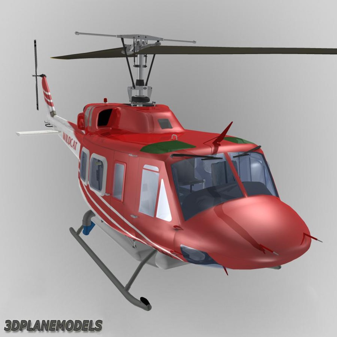 Bell 212 Huey Helicopter 3d Model
