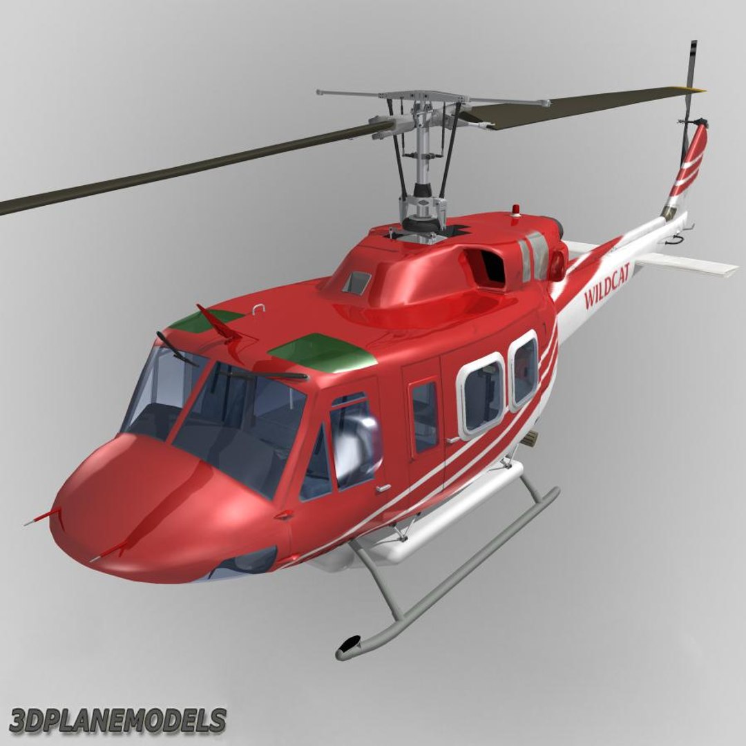 Bell 212 Huey Helicopter 3d Model