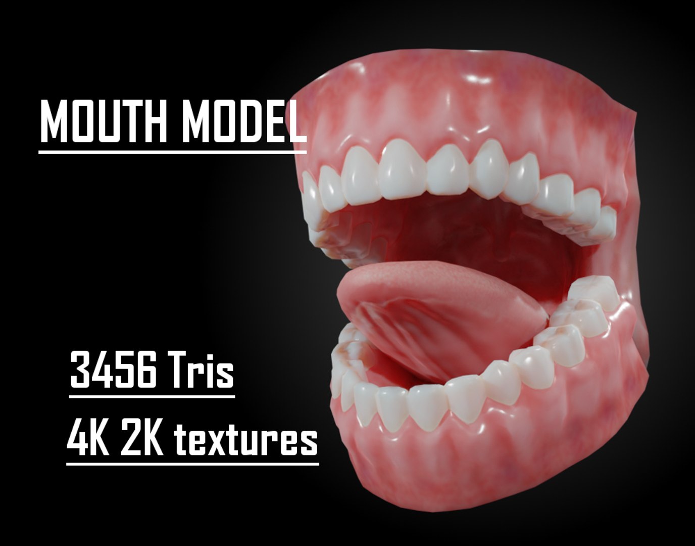 Human Mouth For Characters Low-poly Model - TurboSquid 1817481