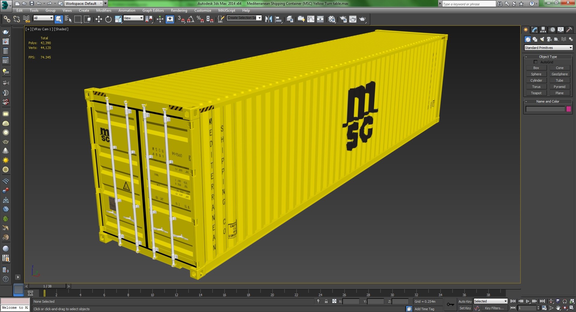 Mediterranean Shipping Container Msc 3d Obj