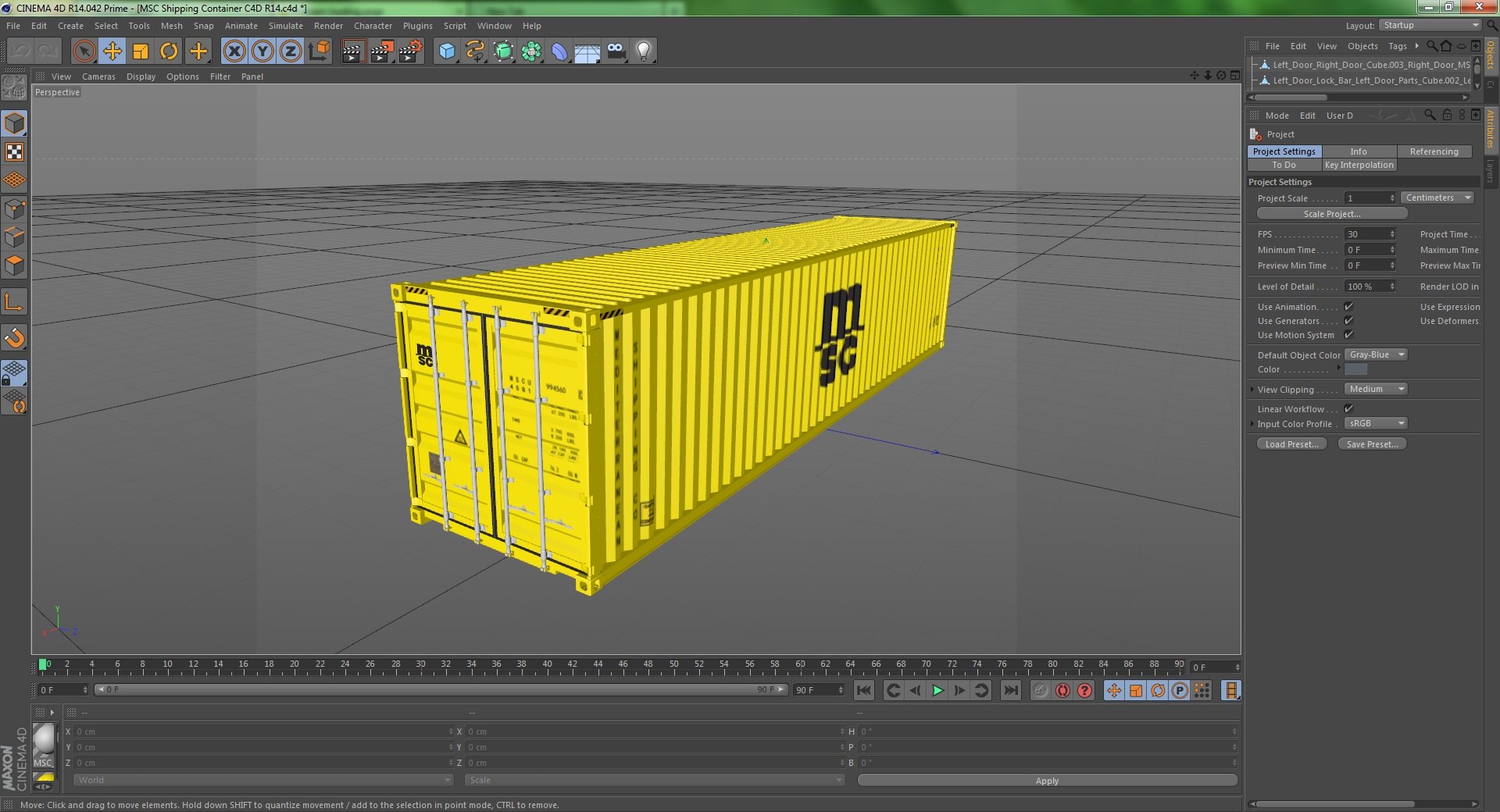Mediterranean Shipping Container Msc 3d Obj
