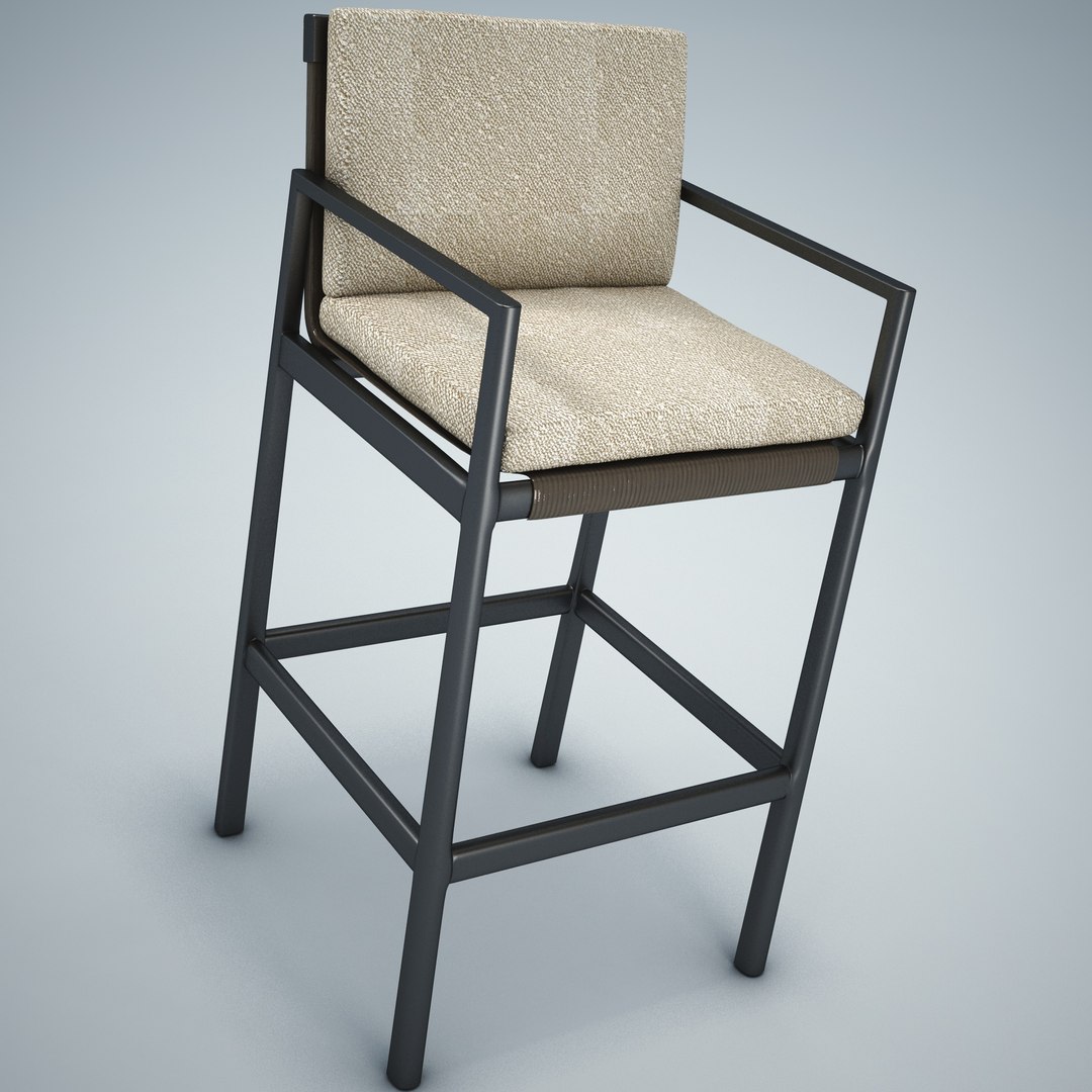 Mesa Aluminum Bar And Counter Stool - Frame Only 3D Model - TurboSquid ...