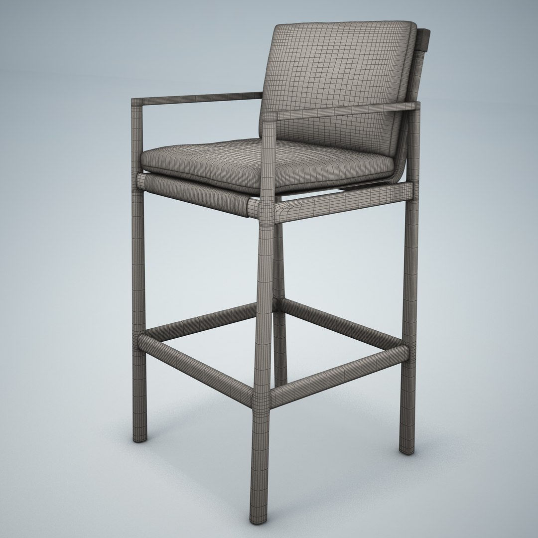 Mesa Aluminum Bar And Counter Stool - Frame Only 3D Model - TurboSquid ...