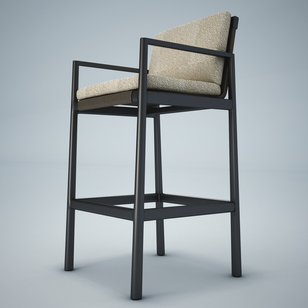 Mesa Aluminum Bar And Counter Stool - Frame Only 3D Model - TurboSquid ...
