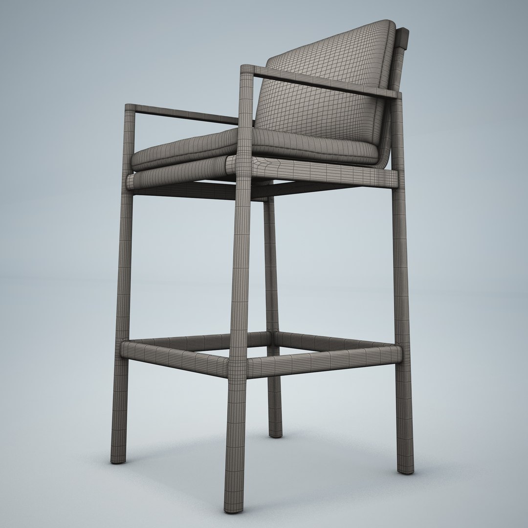 Mesa Aluminum Bar And Counter Stool - Frame Only 3D Model - TurboSquid ...