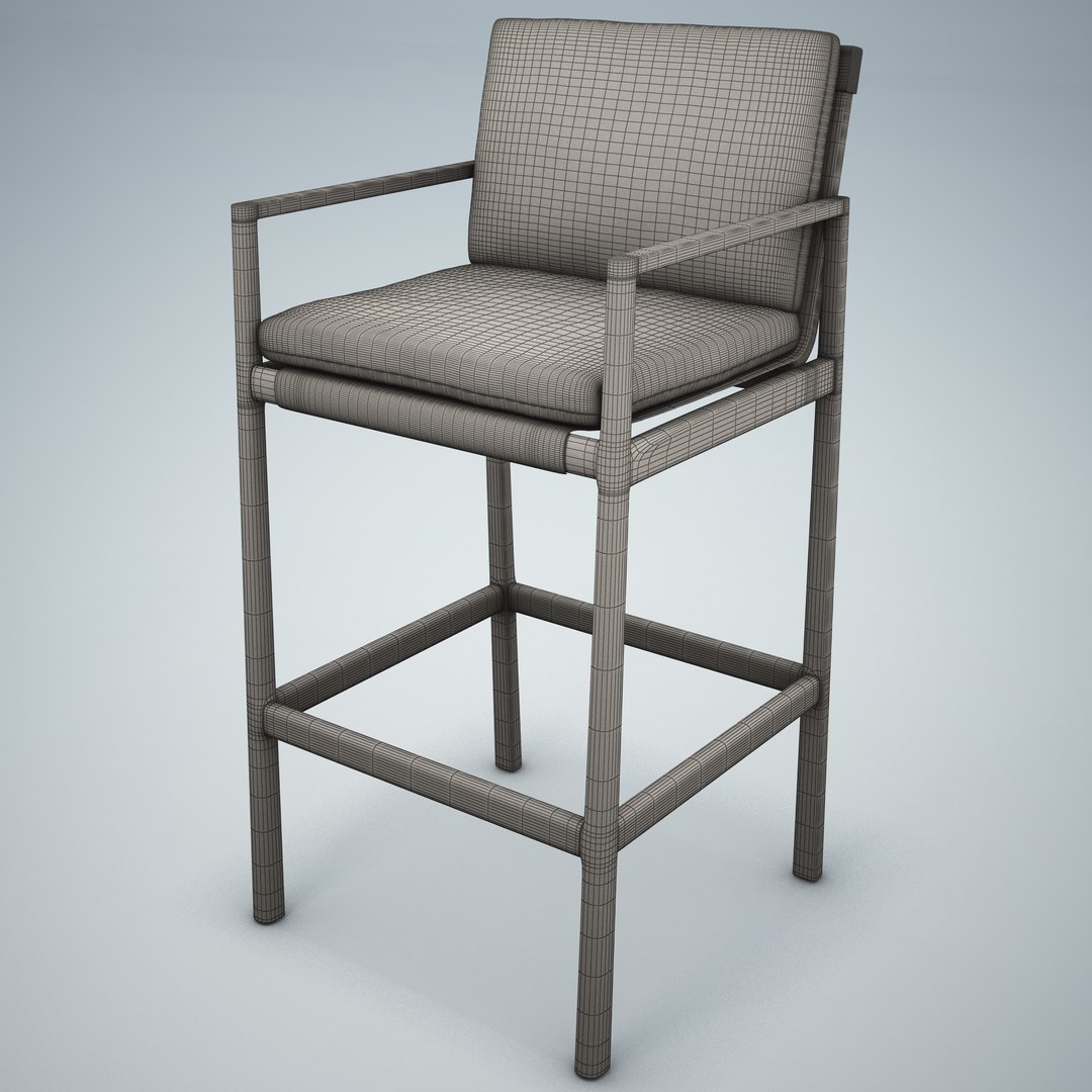 Mesa Aluminum Bar And Counter Stool - Frame Only 3D Model - TurboSquid ...