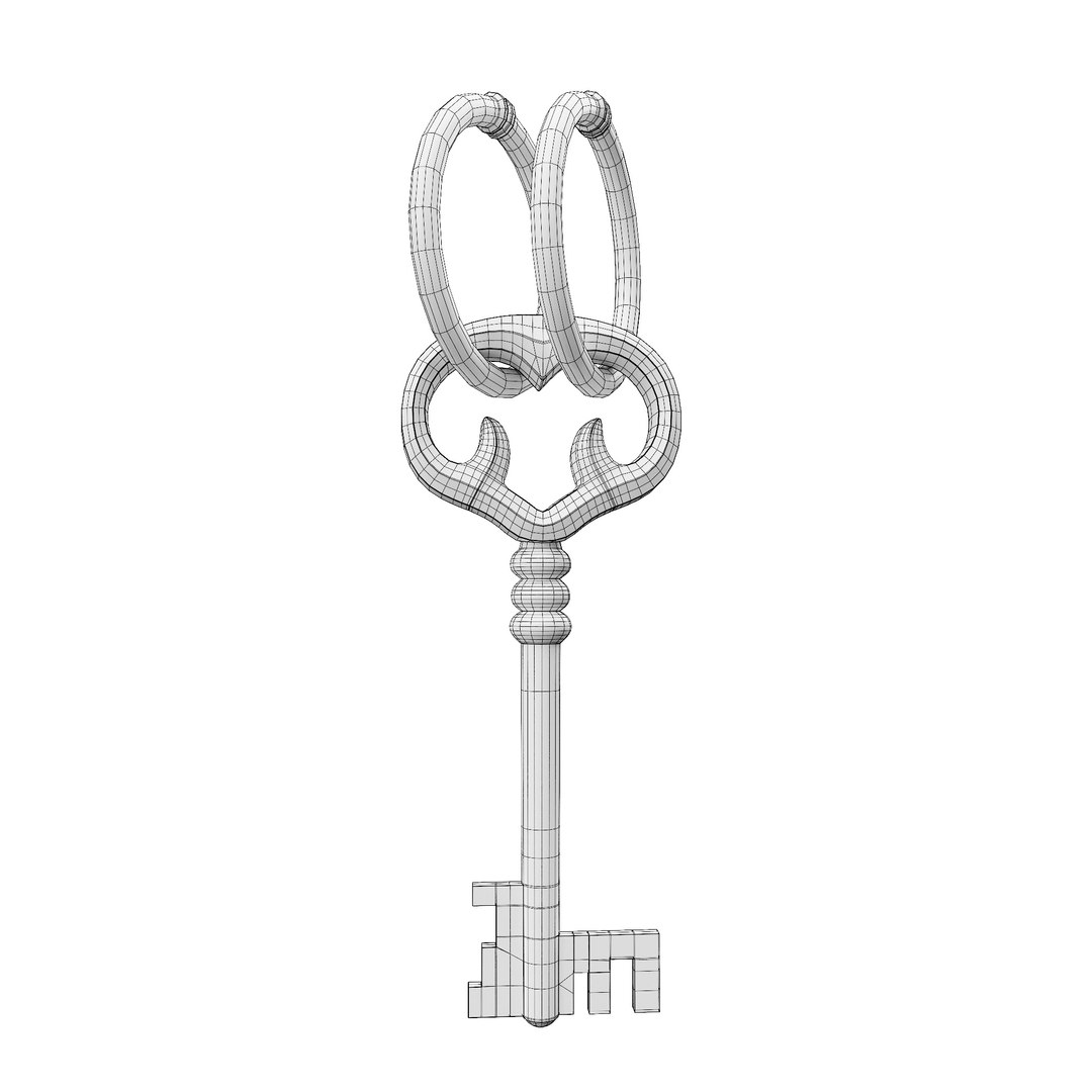 Treasure key dark metal 3D model - TurboSquid 1982386