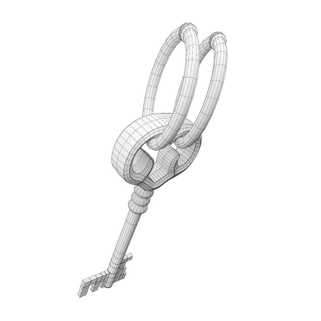 Treasure key dark metal 3D model - TurboSquid 1982386