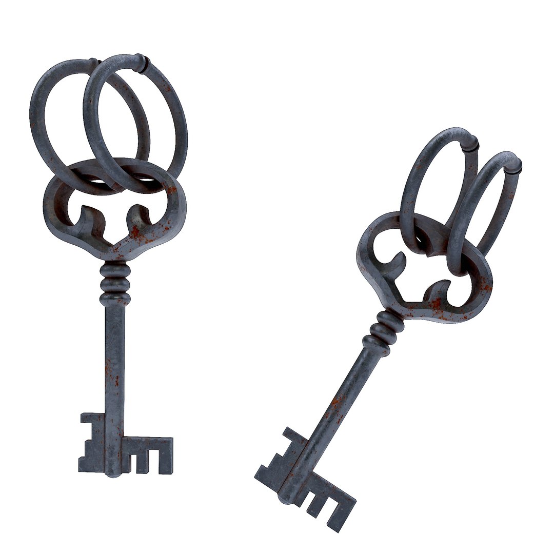 Treasure key dark metal 3D model - TurboSquid 1982386