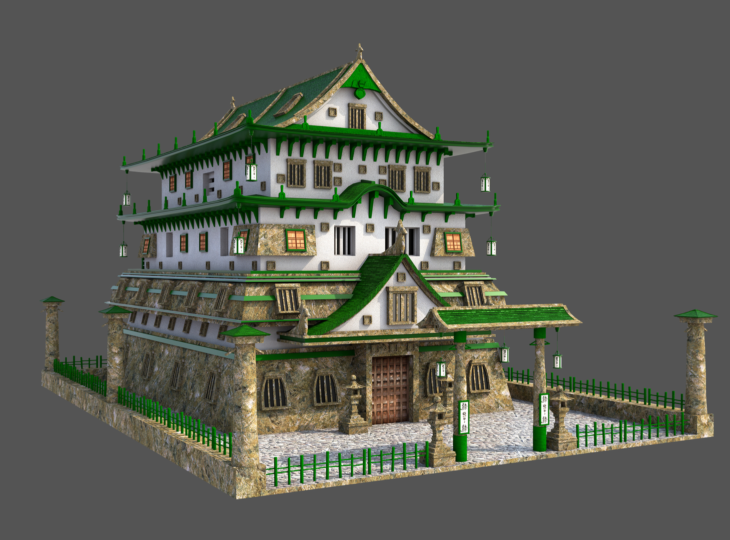Japan japanese building 3D model - TurboSquid 1698782