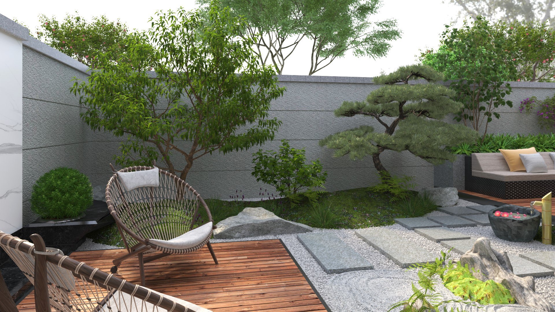 3D Quaint Courtyard Model - TurboSquid 2244632