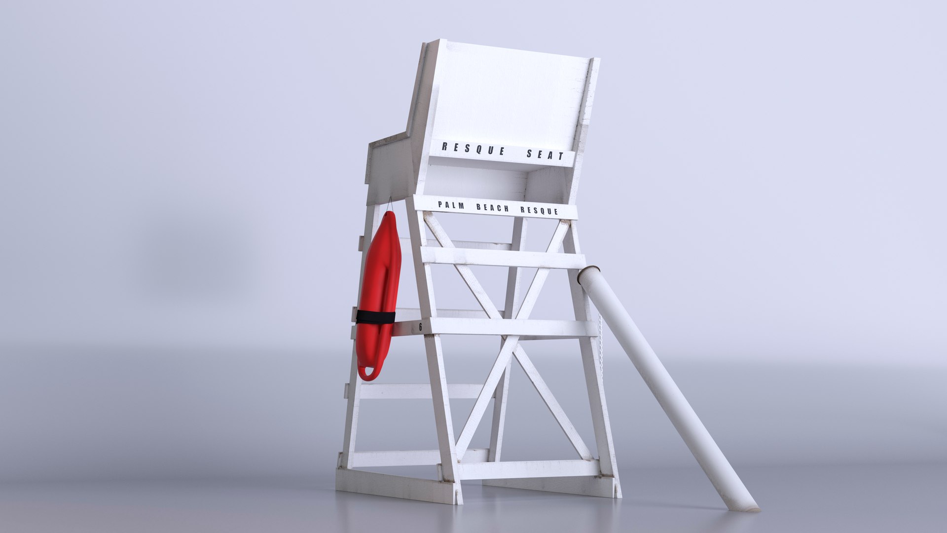 Beach Lifeguard Chair 3D model - TurboSquid 2136206