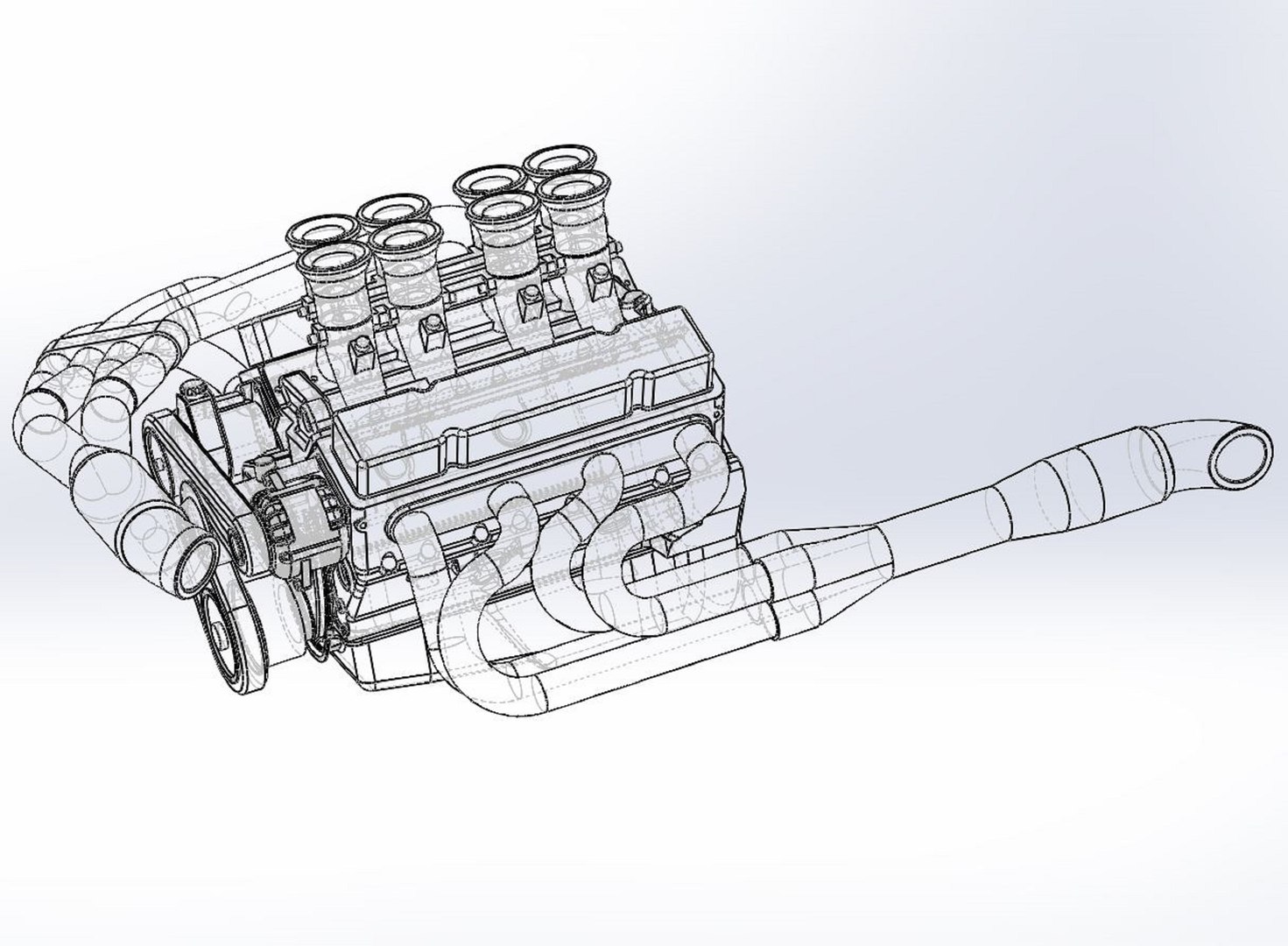 Engine V8 For Supermodified Race Car Version 3 Scale 1 To 25 3D Model ...