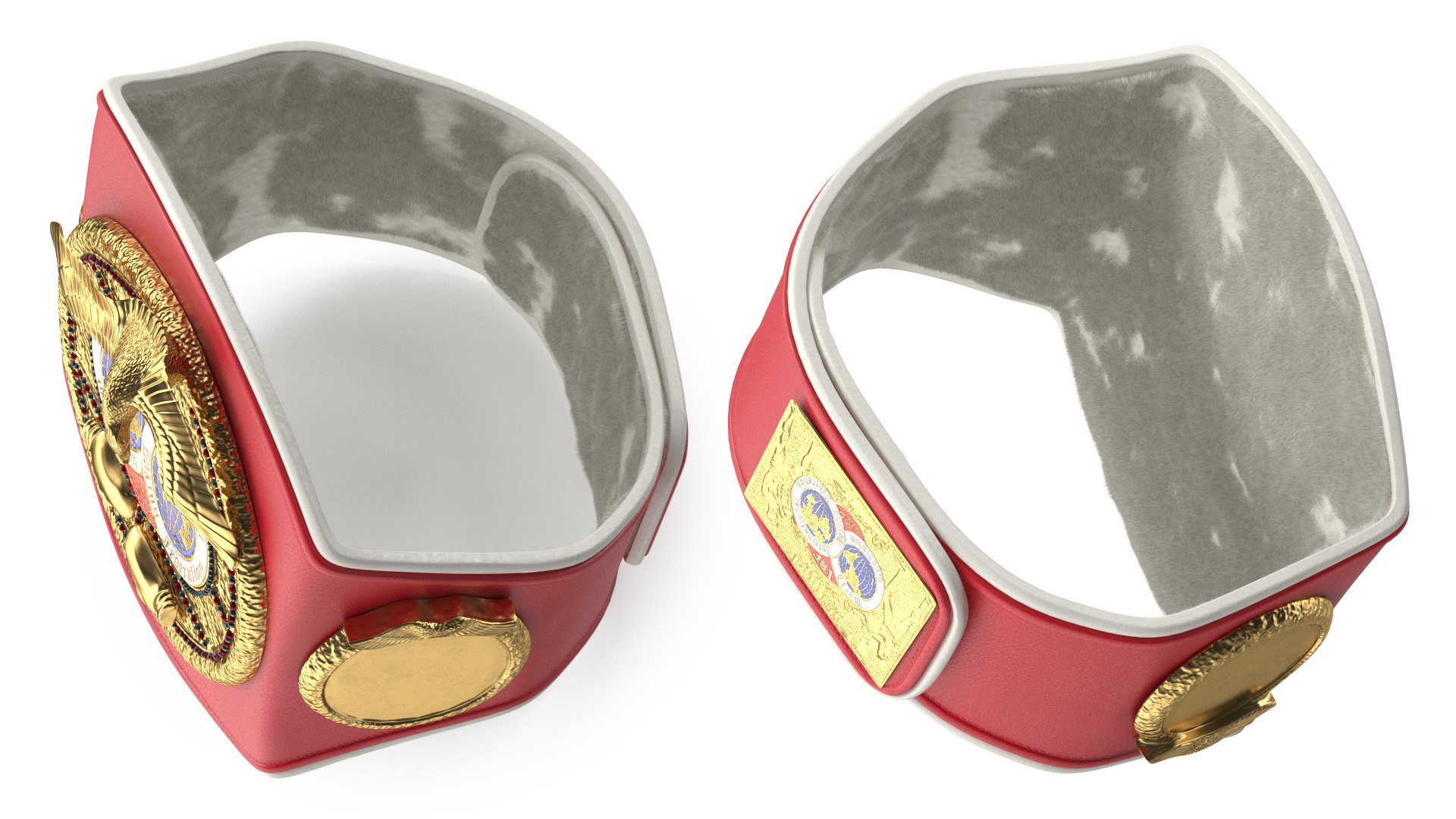 IBF Championship Belt Folded Whith Fur 3D Model - TurboSquid 2121164