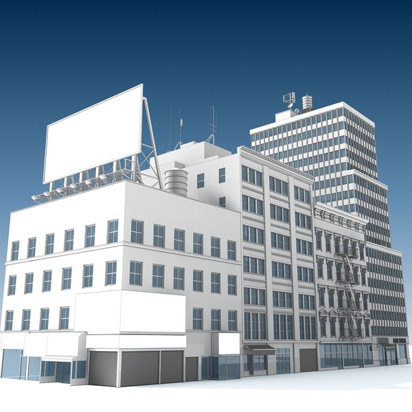 3d square manhattan buildings model