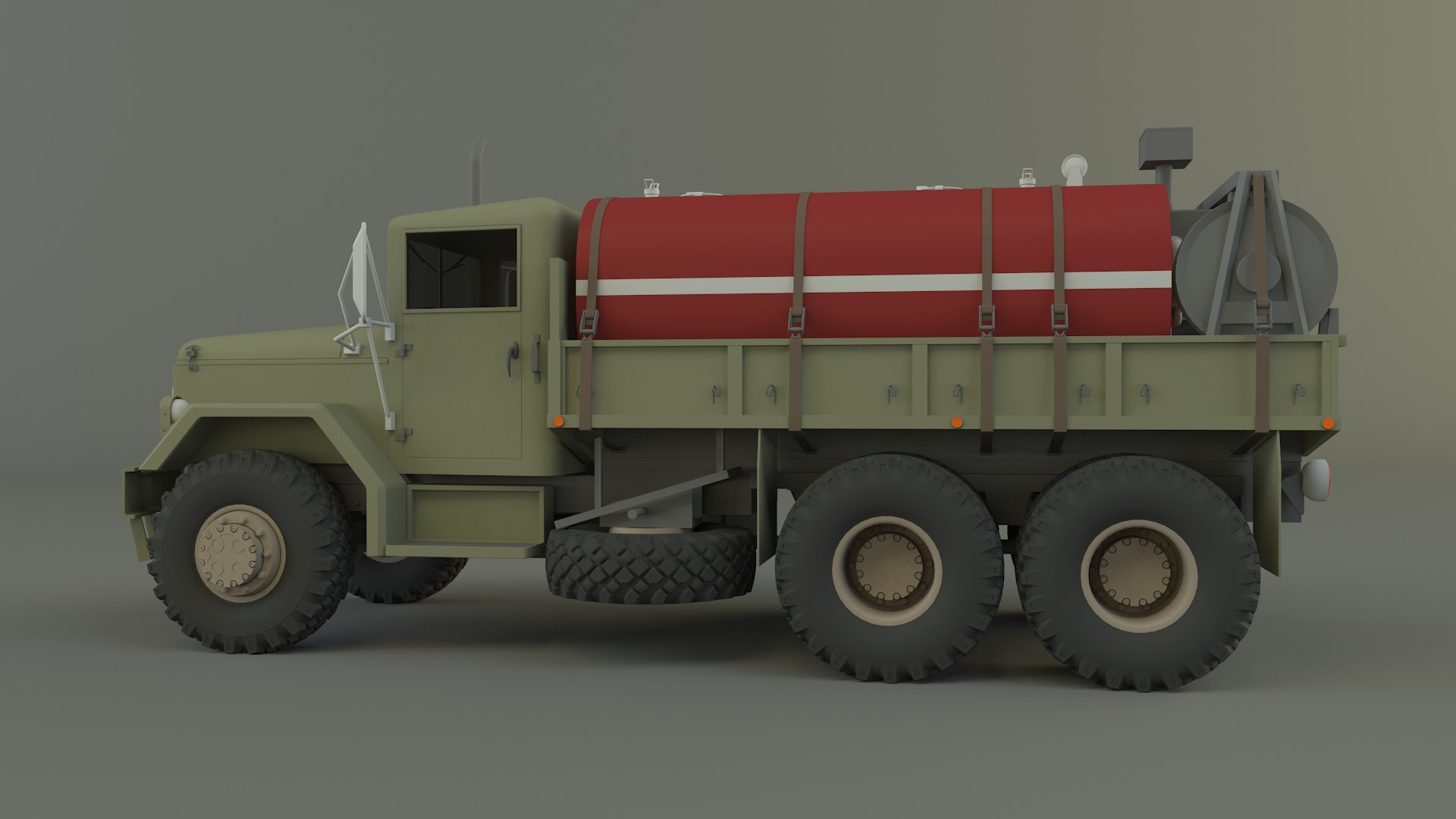 3D Model Military Tanker Truck - TurboSquid 2270399