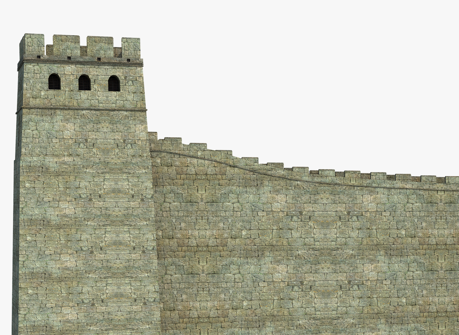 Medieval Castle Wall Towers 3D model - TurboSquid 1722245