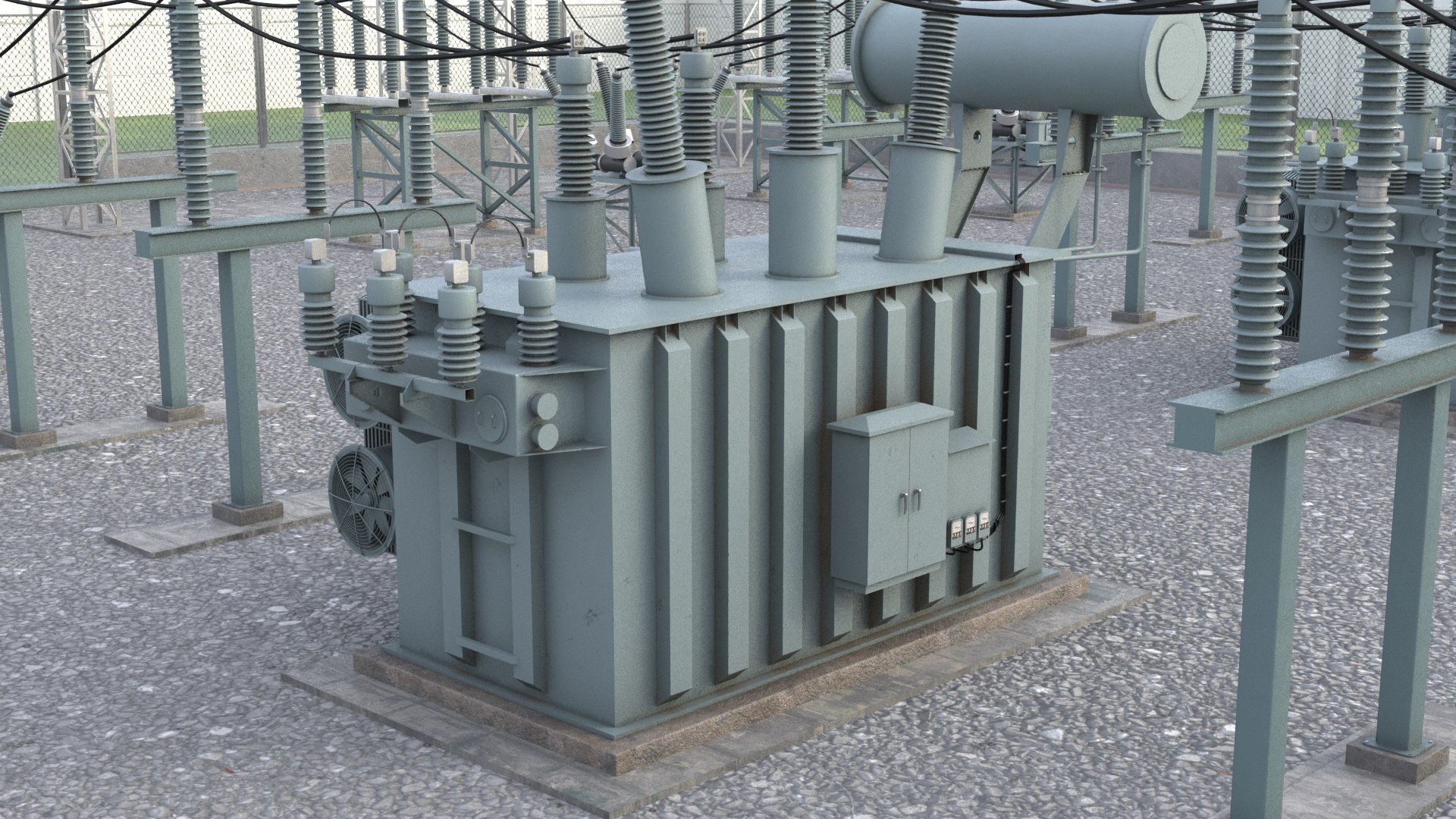 3D Electrical Substation PBR Model - TurboSquid 2306533