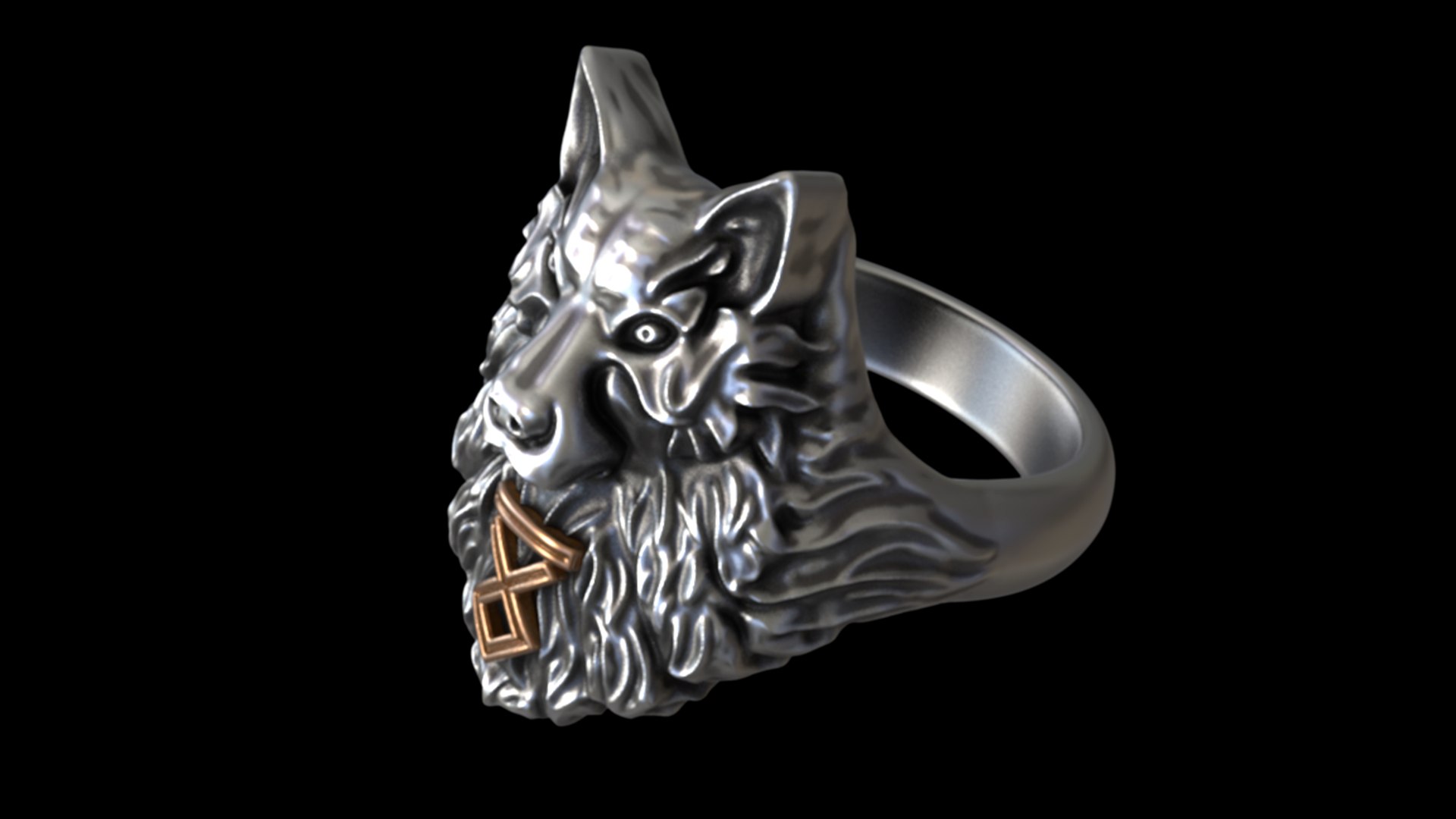 3D Wolf Rune Ring - TurboSquid 2199999
