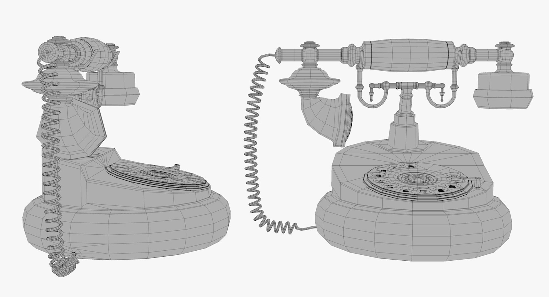 Antique rotary dial phone model - TurboSquid 1337234