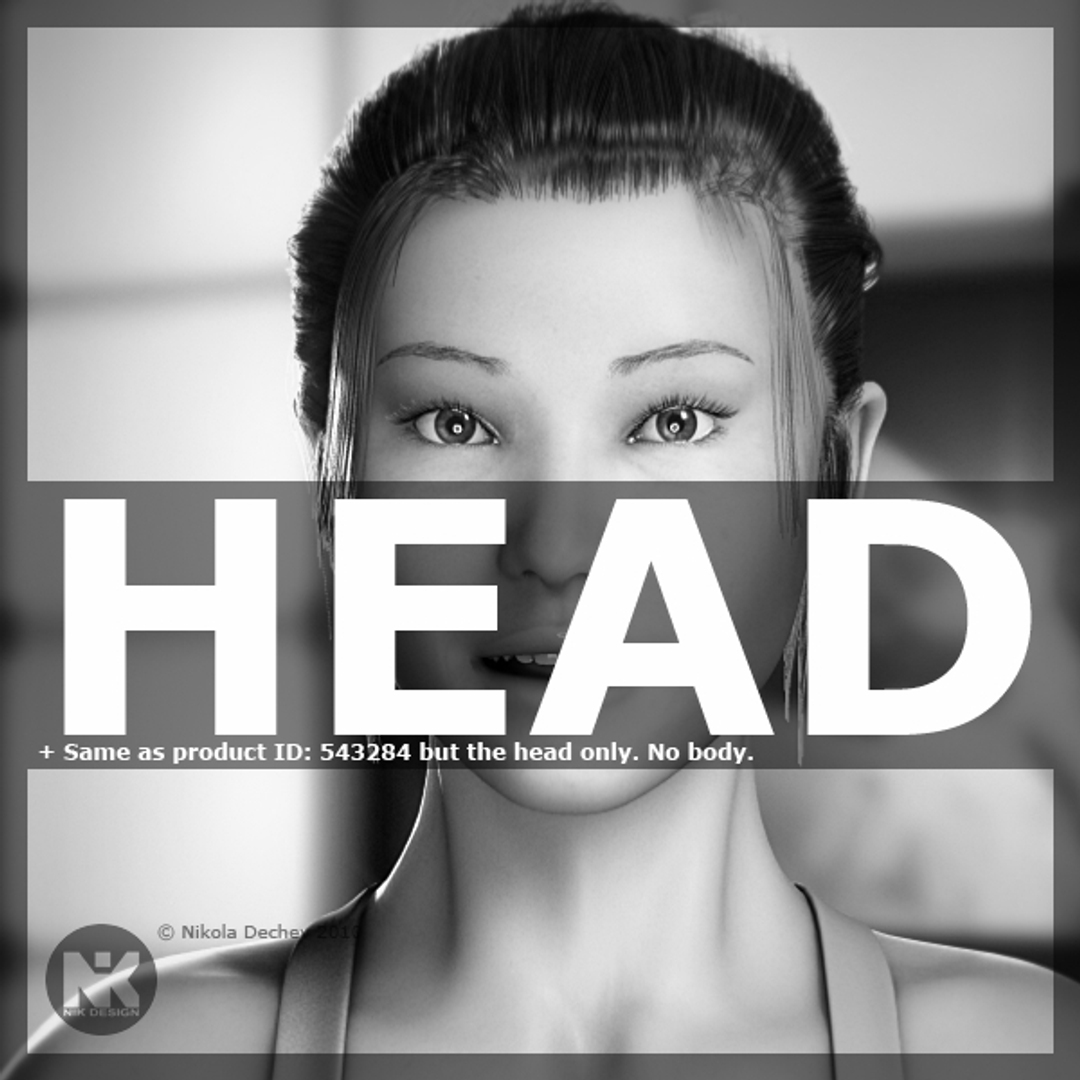 3d model realistic female mei 2head