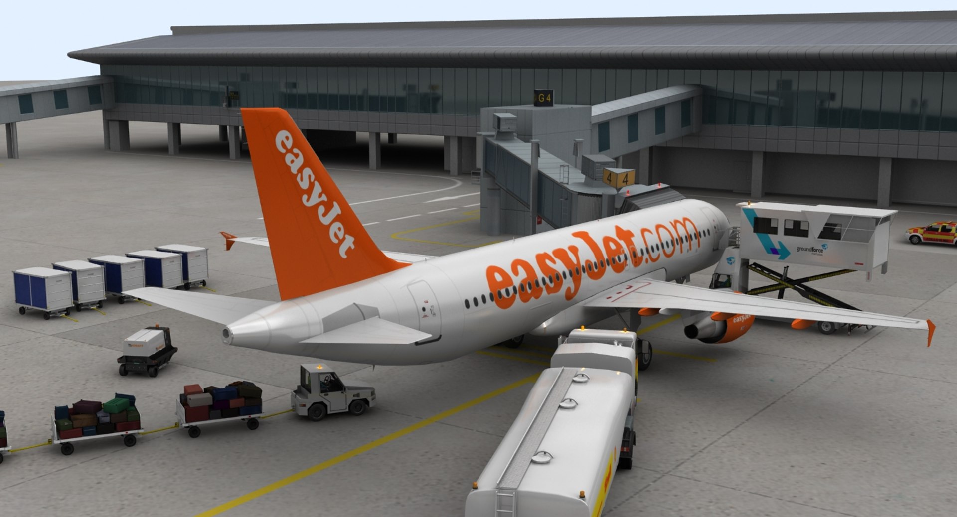 airbus a320 easyjet animation 3d model