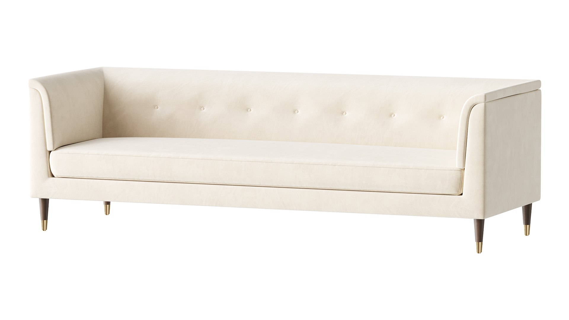 3D TUFTED CREAM WHITE VELVET SOFA - TurboSquid 2232426
