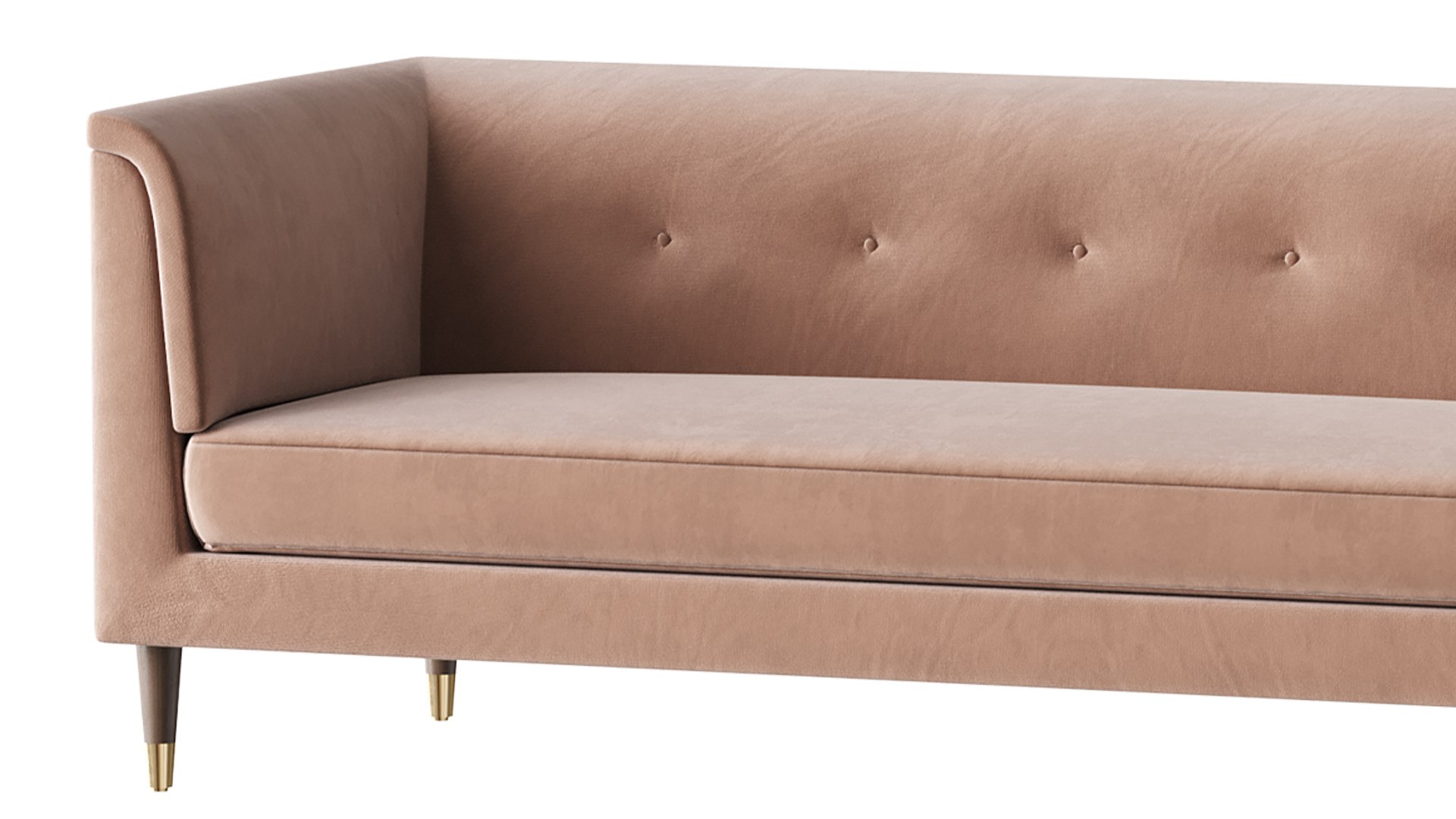 3D TUFTED CREAM WHITE VELVET SOFA - TurboSquid 2232426