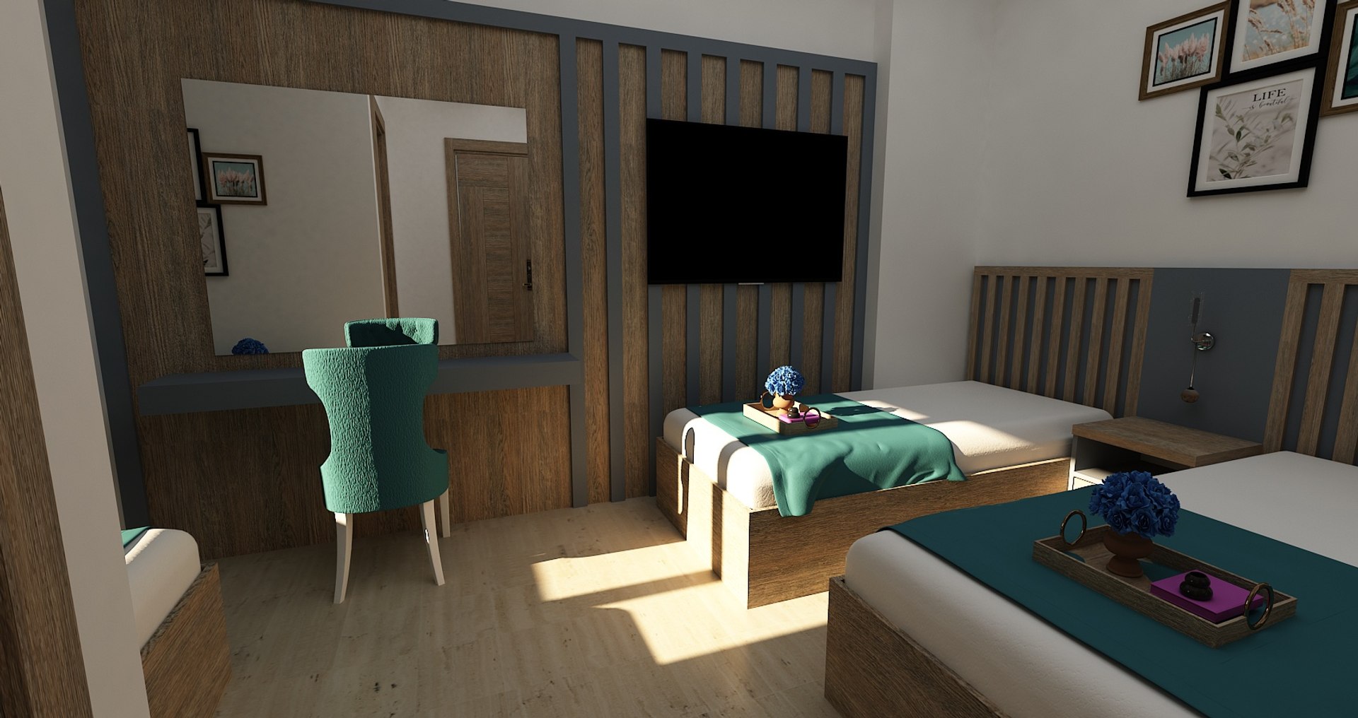 Hotel room model - TurboSquid 1505716