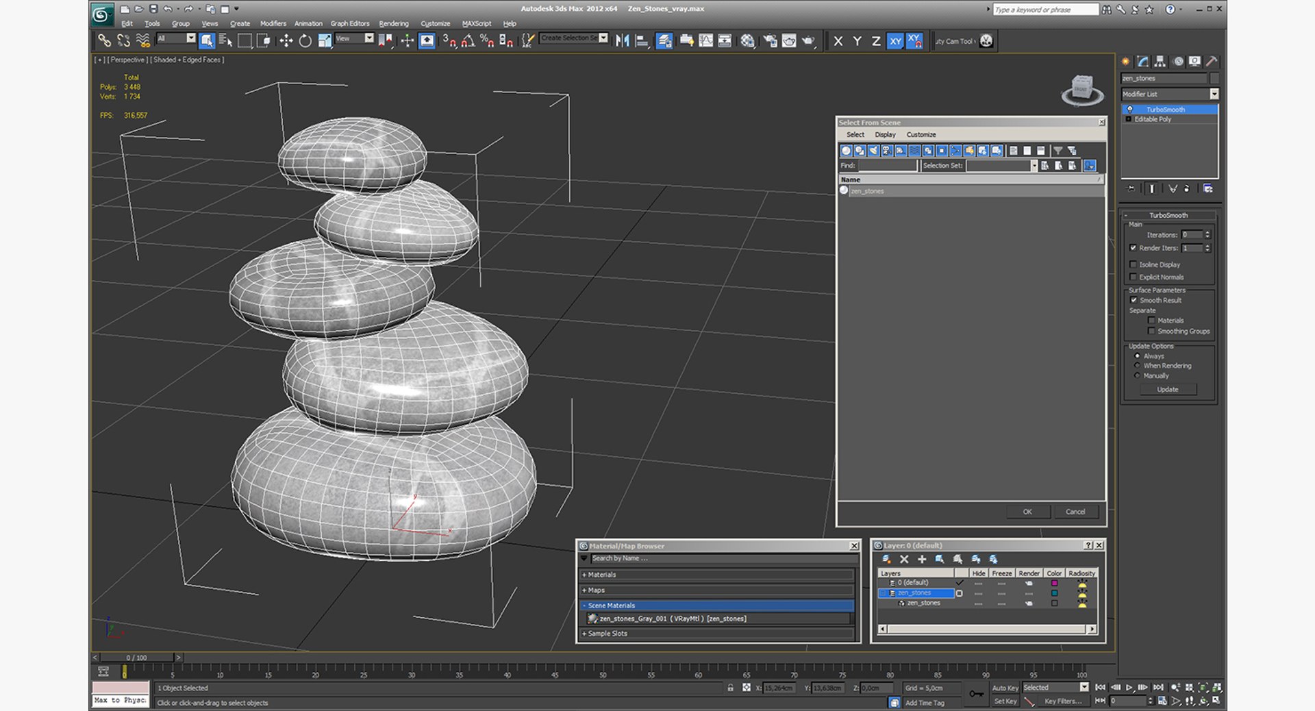 3D Zen Stones Model - TurboSquid 1230126