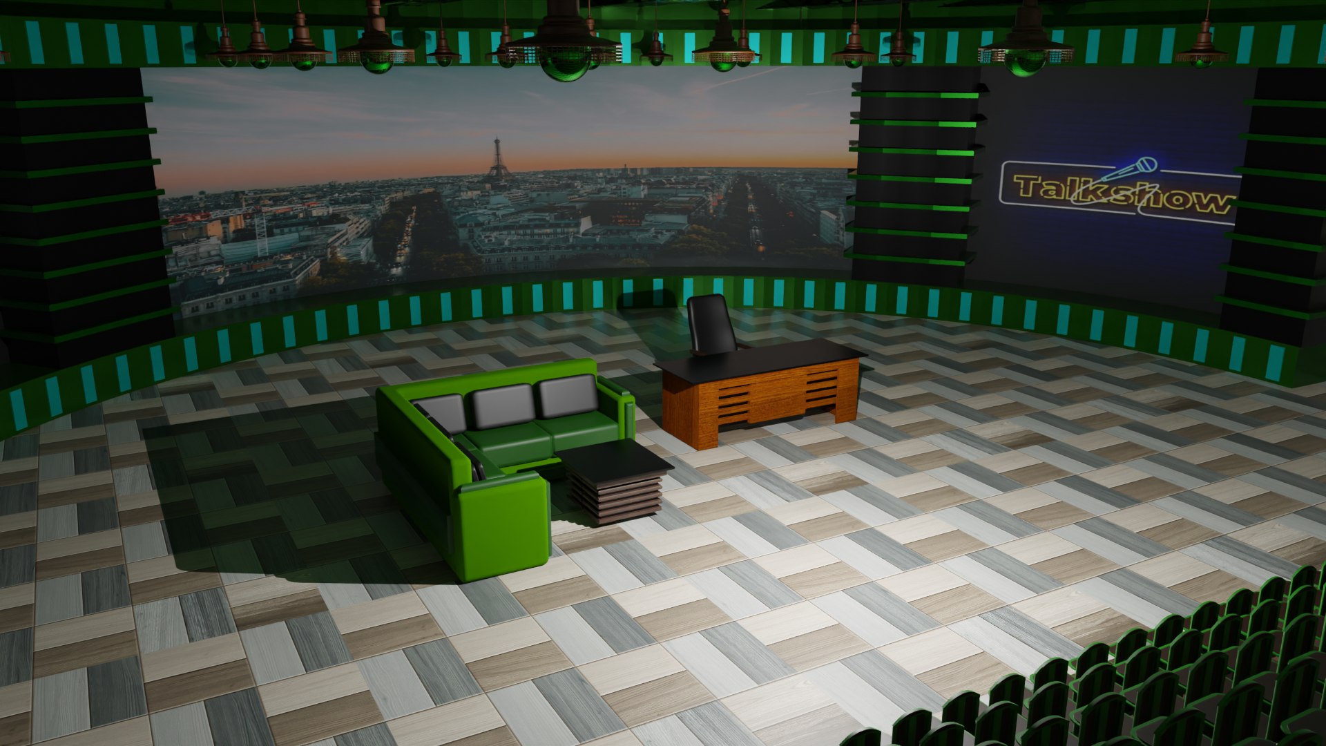 3D Model Talk Show TV Studio - TurboSquid 2161106
